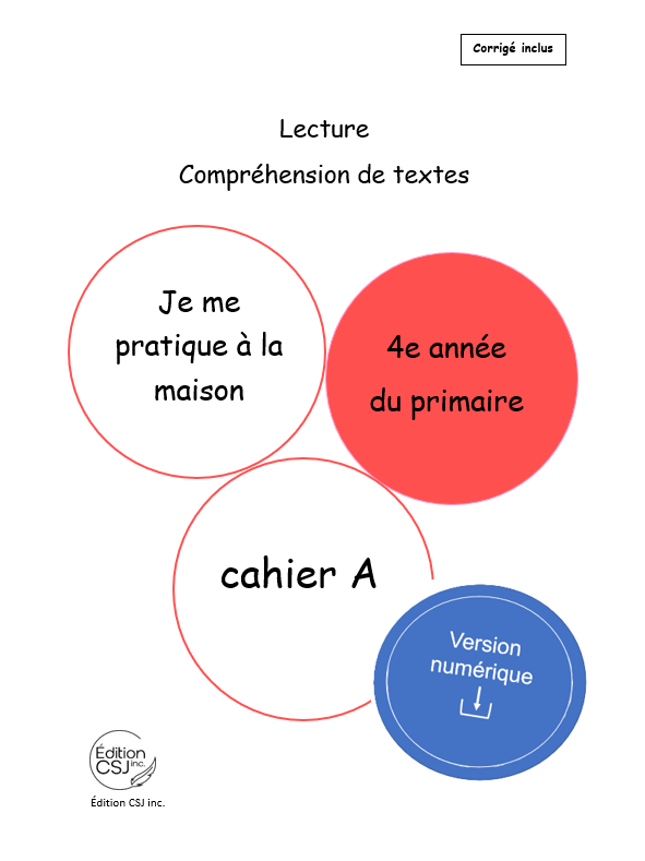 4e année Lecture compréhension de textes - CAHIER A (Numérique ...